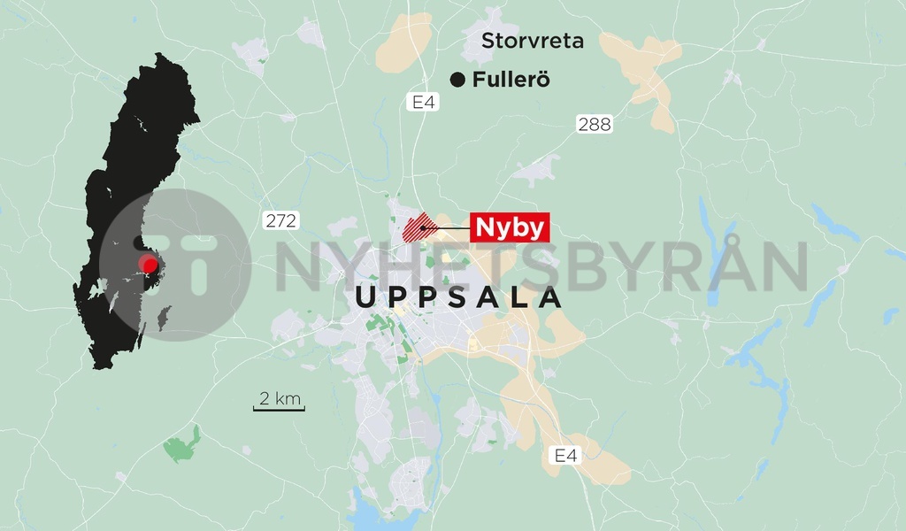Skott mot bostad i Uppsala