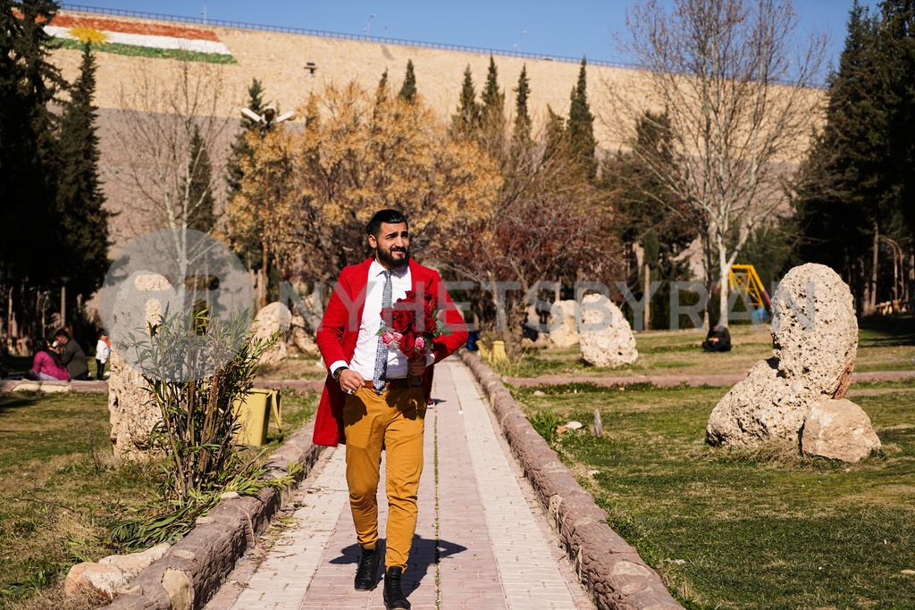 Ali Khader sells flowers on Valentine's Day in Duhok, Iraq - 14 Feb 2021