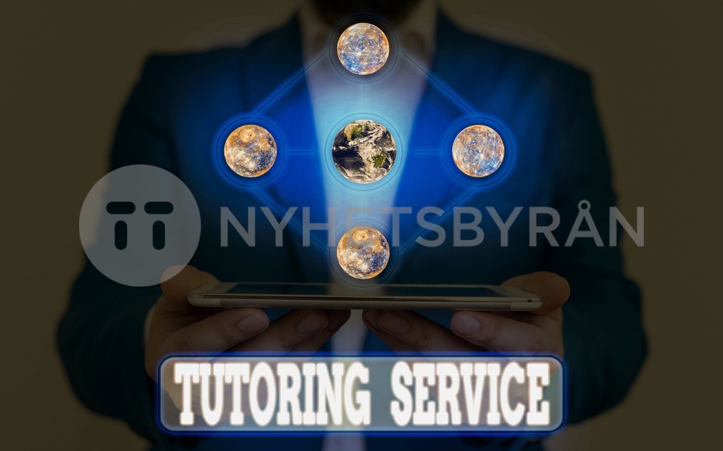 Text sign showing Tutoring Service. Conceptual photo the act of teaching or instructing other ...