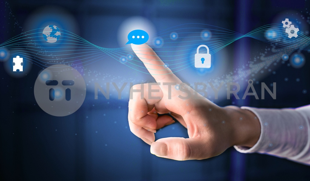 photo of network system in modern technology smart gadget device ...