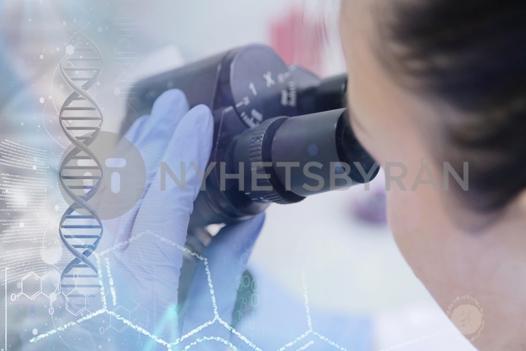 Young female Laboratory scientist working at lab with test tubes and ...