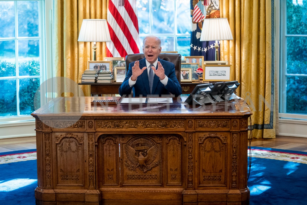 US President Joe Biden signs an executive order on delivering the ...