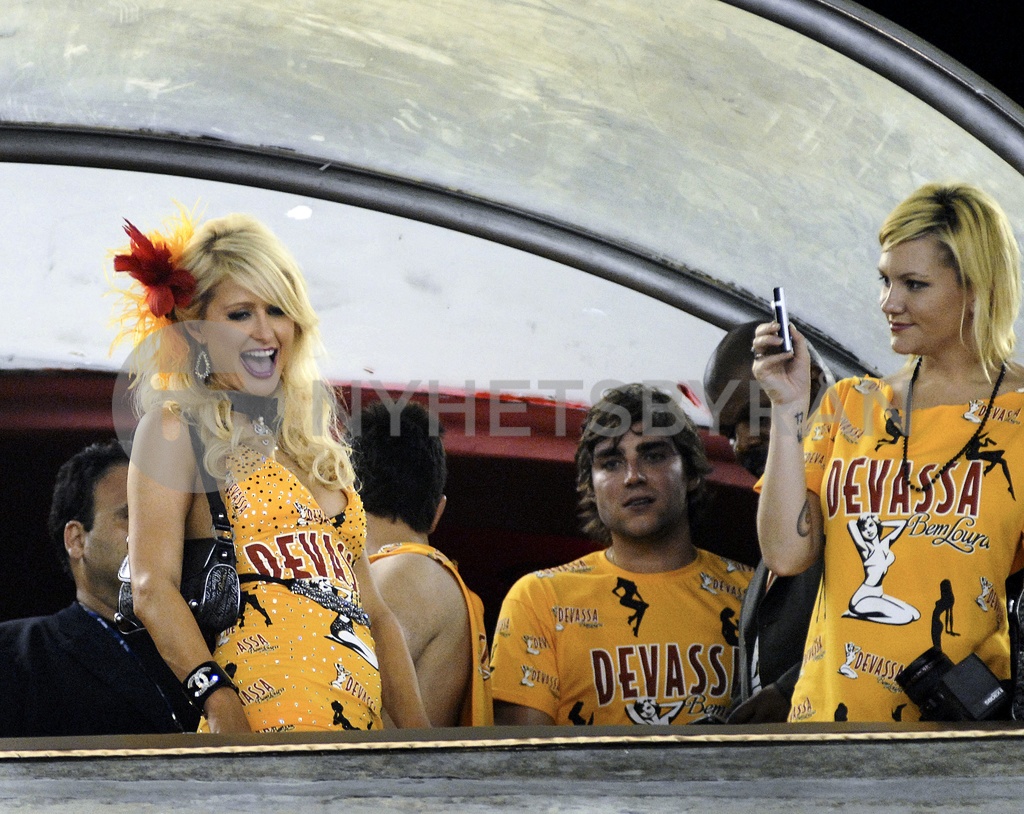 Madonna and Paris Hilton at the beginning of the Carnival in Rio de ...