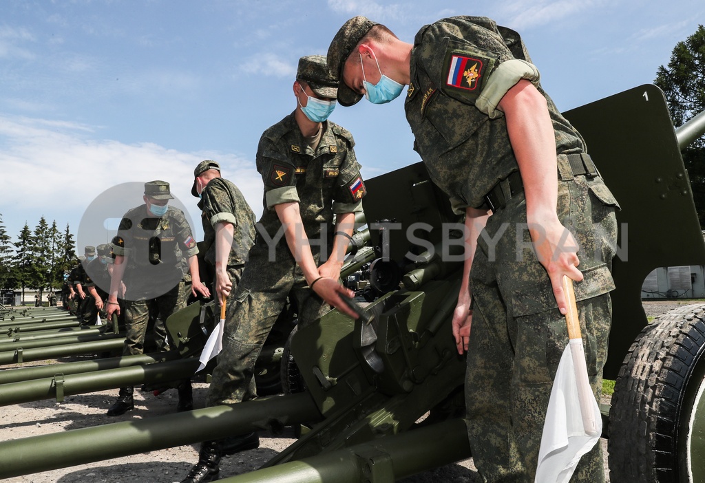 Separate guards salute division training in Moscow