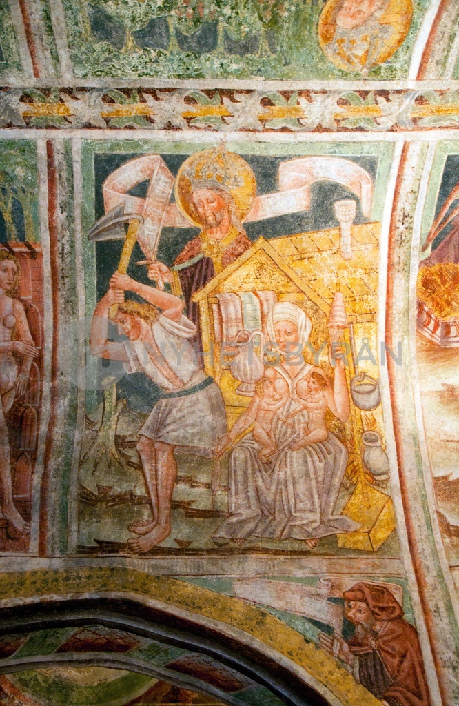 Slovenia: 15th century fresco by John of Kastav (Johannes de Castua) showing a scene from the ...