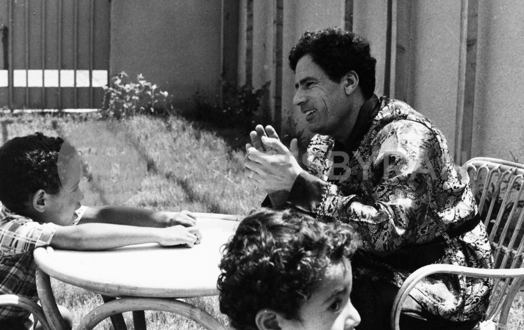 Colonel Gaddafi with his two sons at home, Tripoli