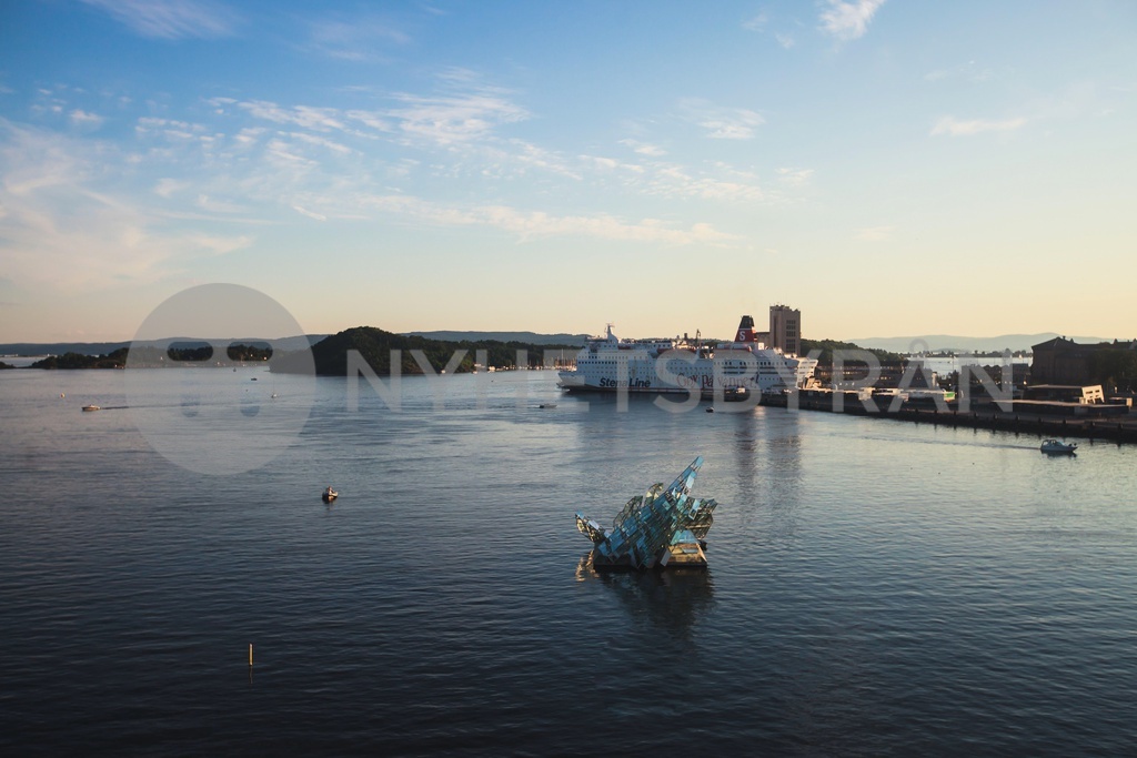 View of Oslo city, capital of Norway, with Sentrum borough, new ...