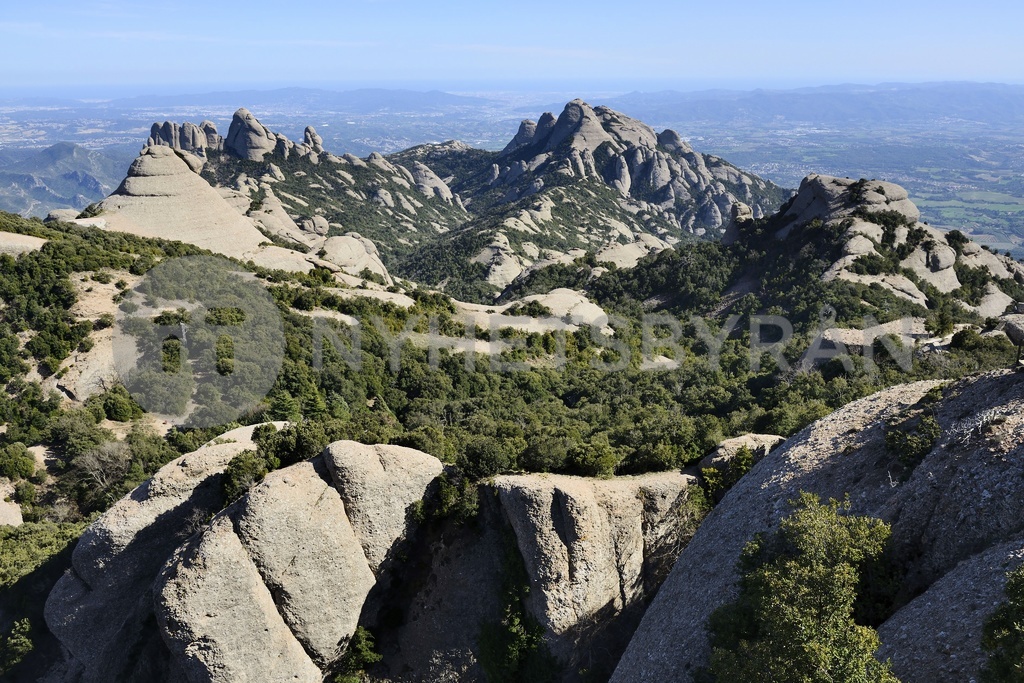Spain catalonia barcelona region mountain montserrat on top sant jeroni ...