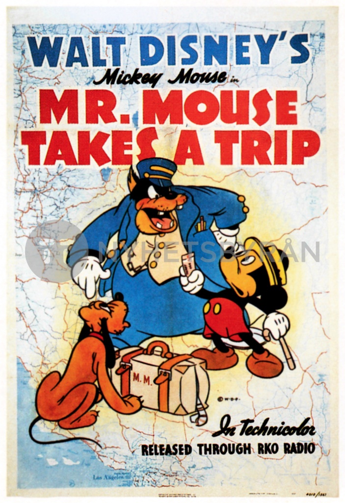 MR. MOUSE TAKES A TRIP, from left: Pluto, Pete, Mickey Mouse, 1940