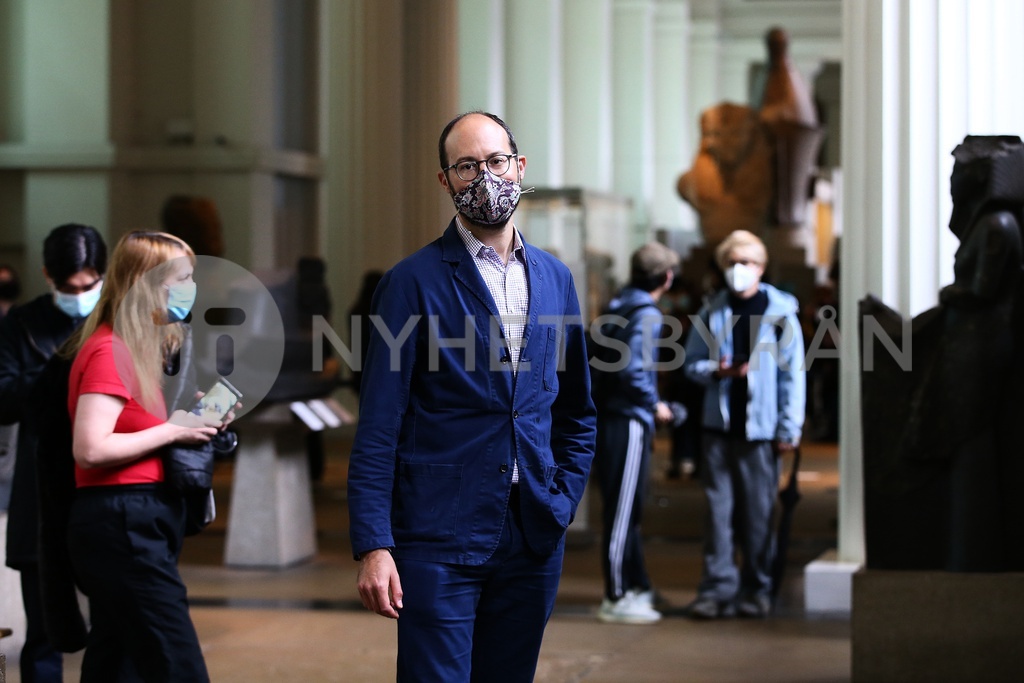 Portrait of deputy arts editor Neil Fisher at the British Museum