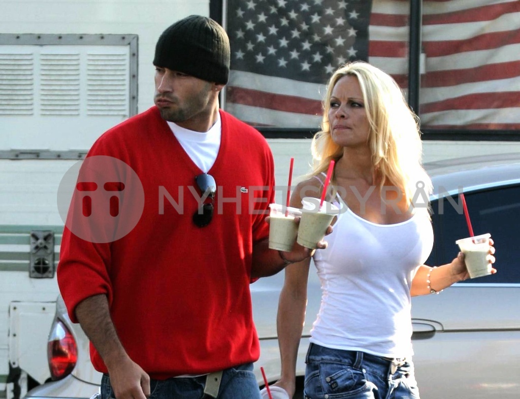 Actress Pamela Anderson and model Christian Monzon