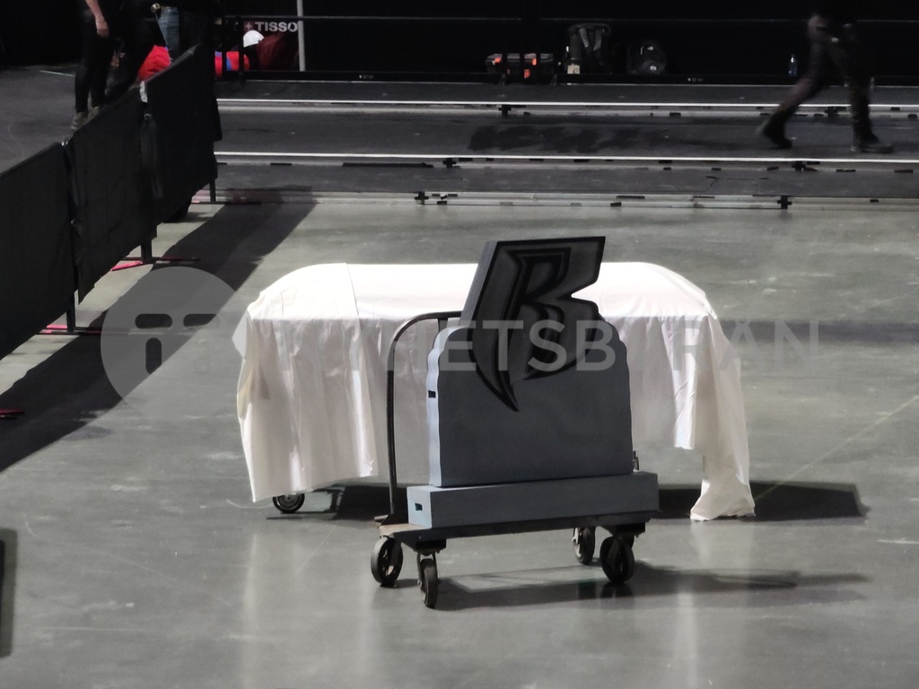 Family and friends arrive as stage still being built inside as red ...