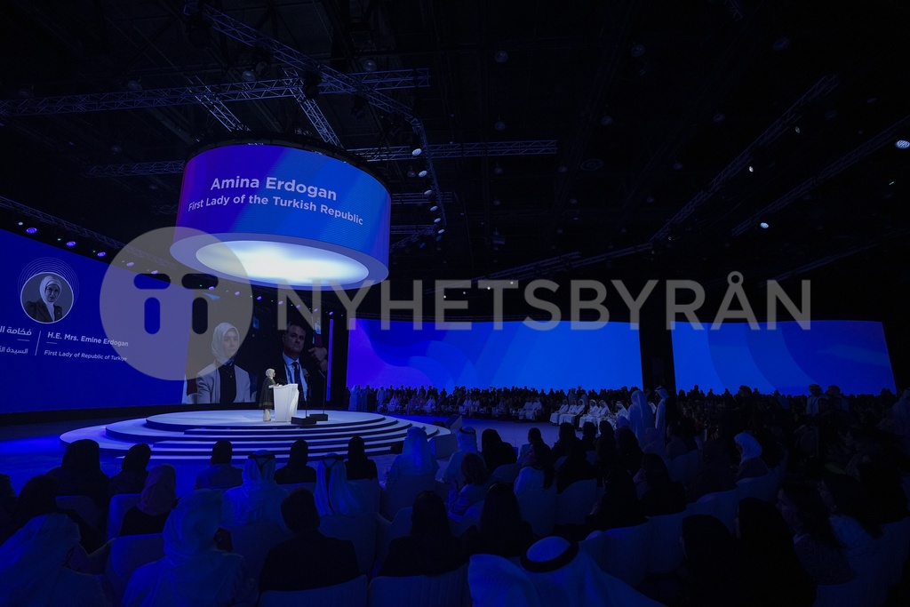 Turkish First Lady Emine Erdogan attends the Dubai Global Women's Forum