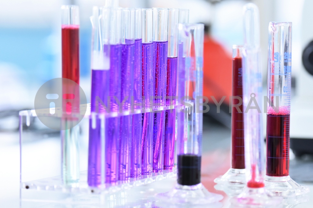 Microbiological pipette in the genetic laboratory. Science laboratory ...